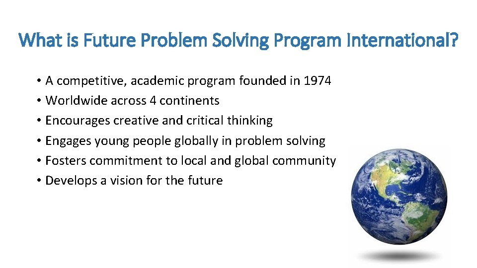 Community Problem Solving A component of the Future