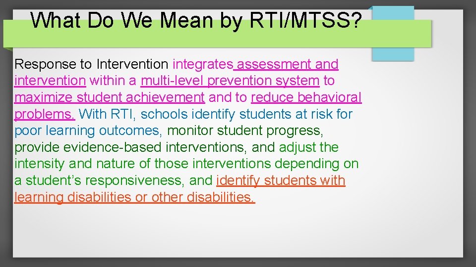 RTI Presentation Richard Edwards Elementary School September 3