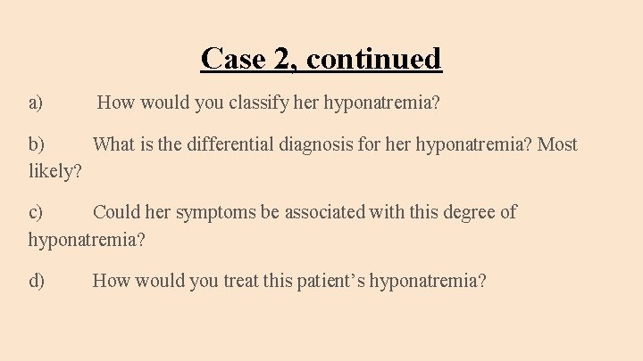 Water Homeostasis Hyponatremia James Brandes M D Carroll