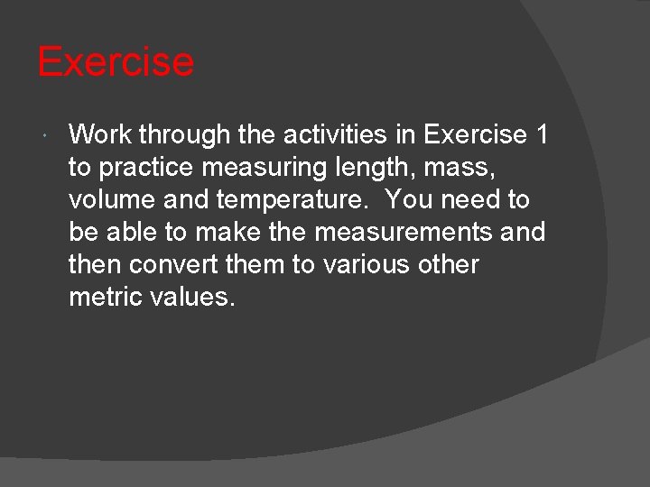 Lab 1 The Metric System LIFE SCIENCE LAB