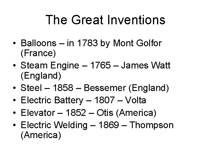 Industrial Revolution The Great Inventions Balloons in 1783