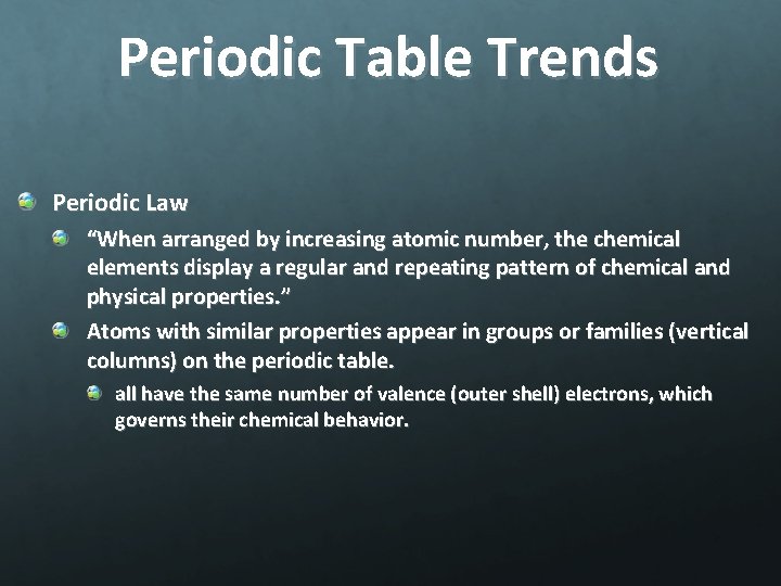 UNIT 3 PERIODIC TRENDS ELECTRON CONFIGURATIONS AND BONDING