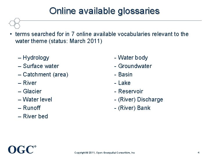 Common Vocabulary of Hydrology addressing a problem 2