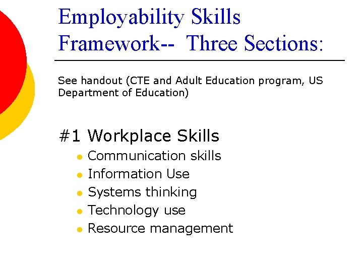 Social Emotional Learning and Employability Skills Presented by