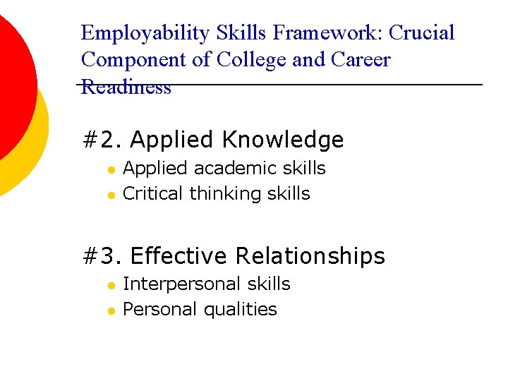 Social Emotional Learning and Employability Skills Presented by