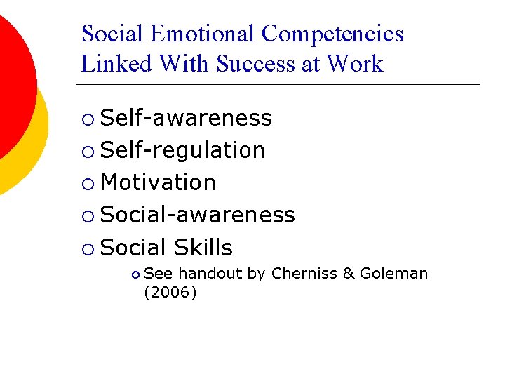 Social Emotional Learning and Employability Skills Presented by