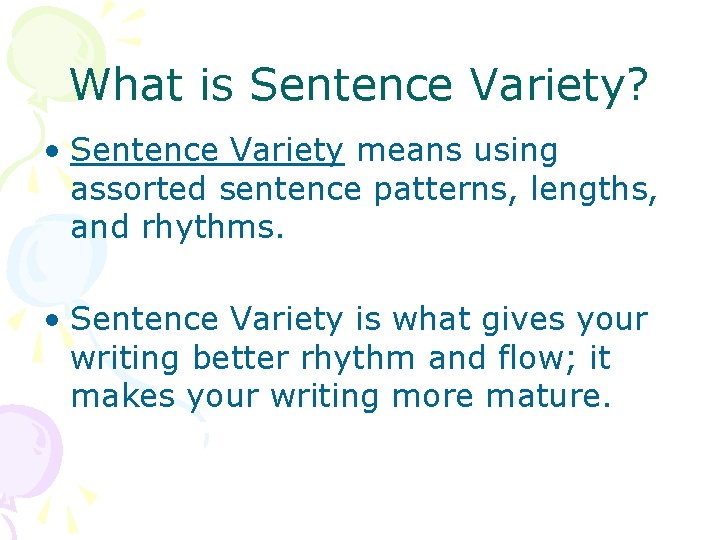 Sentence Variety Brenham Writing Room Created by D