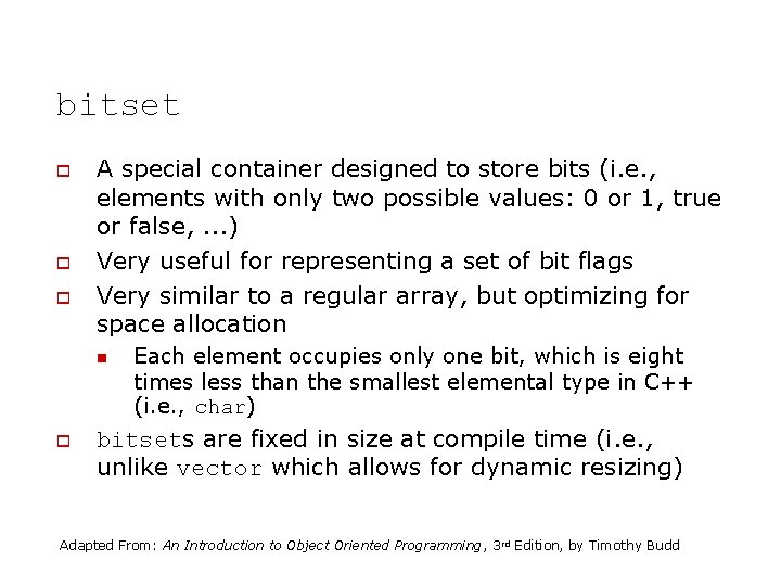 Csci383 Objectoriented Programming Design Lecture 30 Adaptor Containers