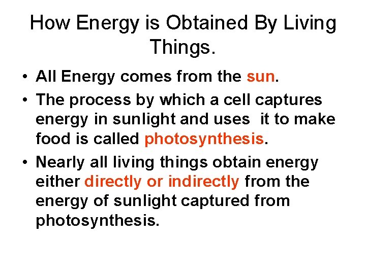 Photosynthesis How Energy is Obtained By Living Things