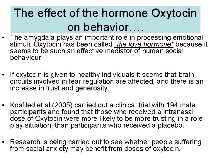 Functions of hormones in human behaviour The IB