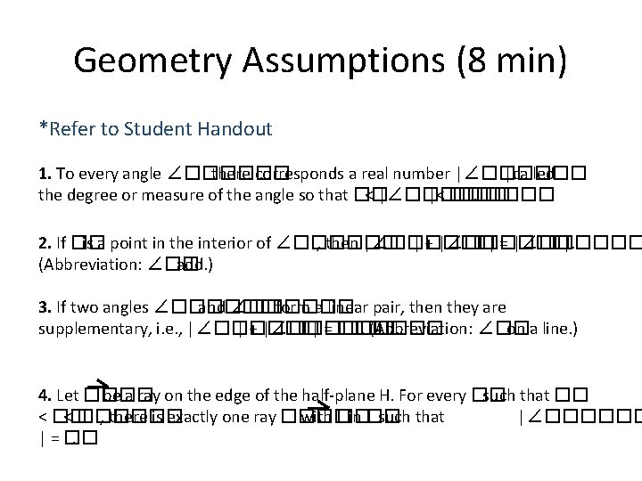 Geometry Lesson 3 Copy and Bisect an Angle