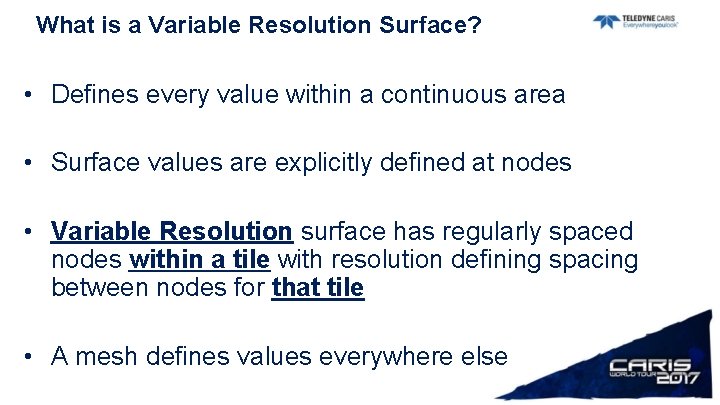 Elevation Data Modelling Variable Resolution Surfaces Variable Resolution