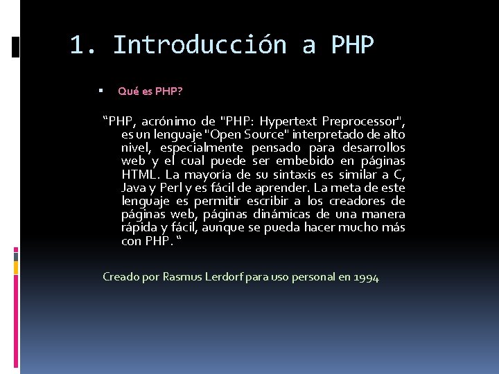 DESARROLLO DE SITIOS WEB CON Tema 1 Introduccin