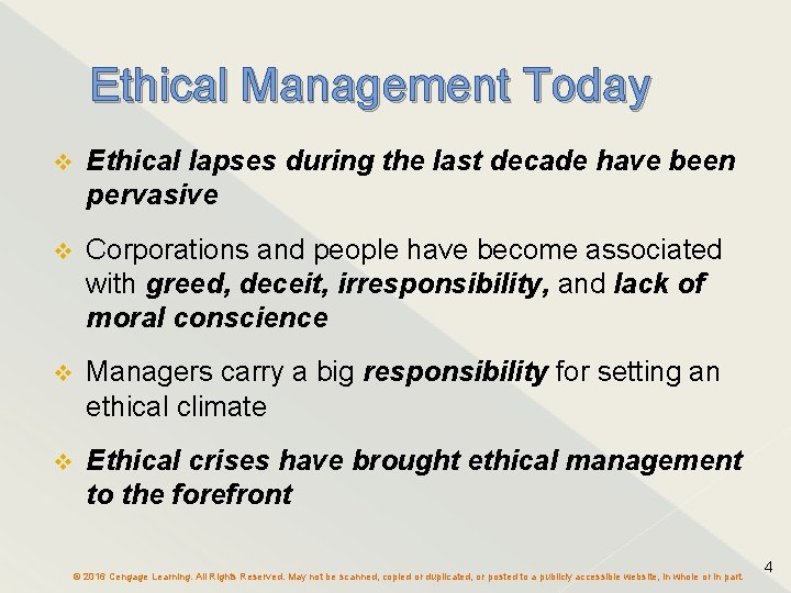 Chapter 5 Managing Ethics and Social Responsibility 2016