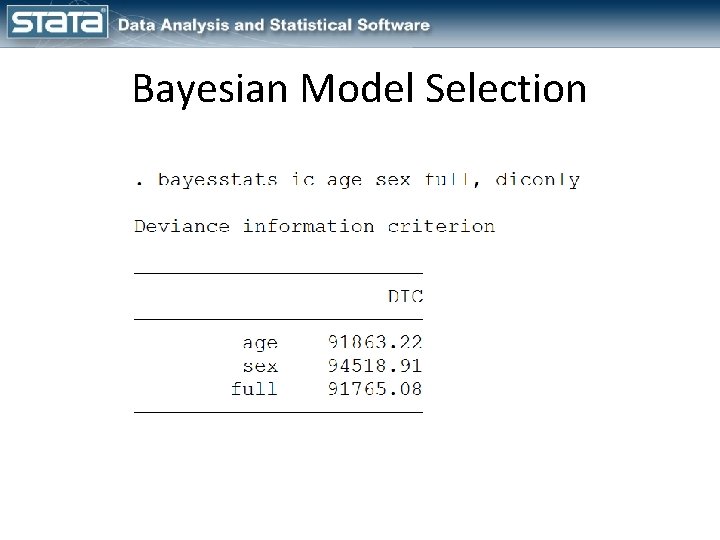 Introduction to Bayesian analysis using Stata 15 Chuck