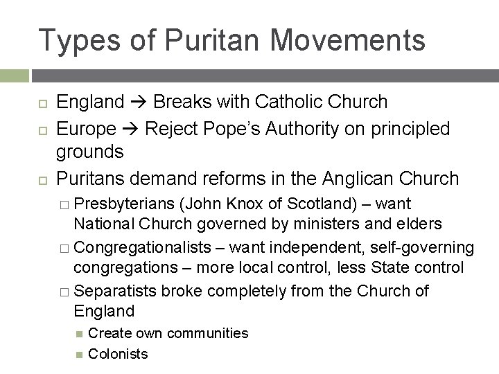 PURITAN CULTURE AND HISTORY INTRODUCTION TO THE CRUCIBLE