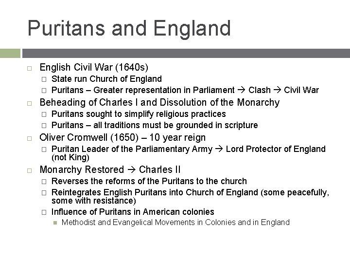 PURITAN CULTURE AND HISTORY INTRODUCTION TO THE CRUCIBLE