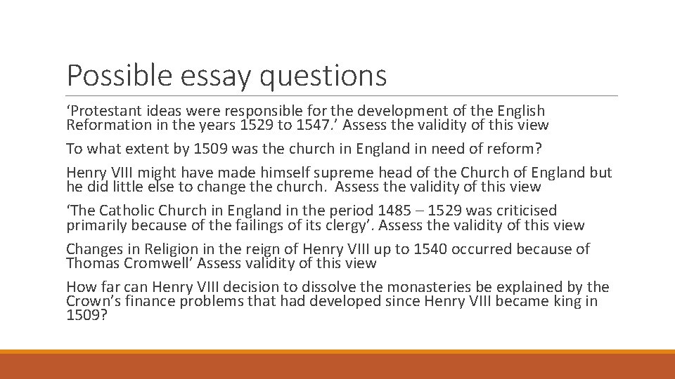 How did Henry VIII change the Church Before