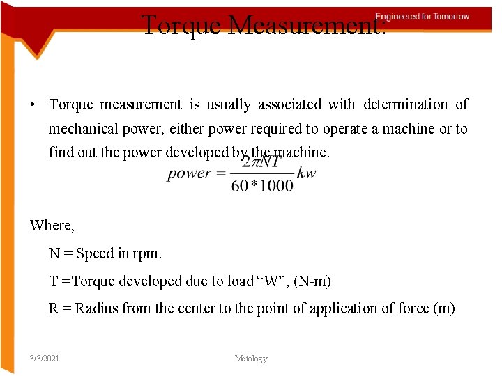 Mechanical Measurements and Metrology Subject Code 10 ME