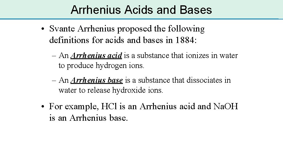 Lesson 1 Acids and Bases Pure water has
