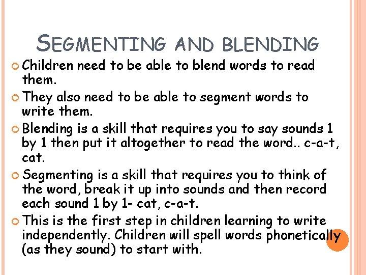 Phonics Workshop October 2017 Year R INTRODUCTION In