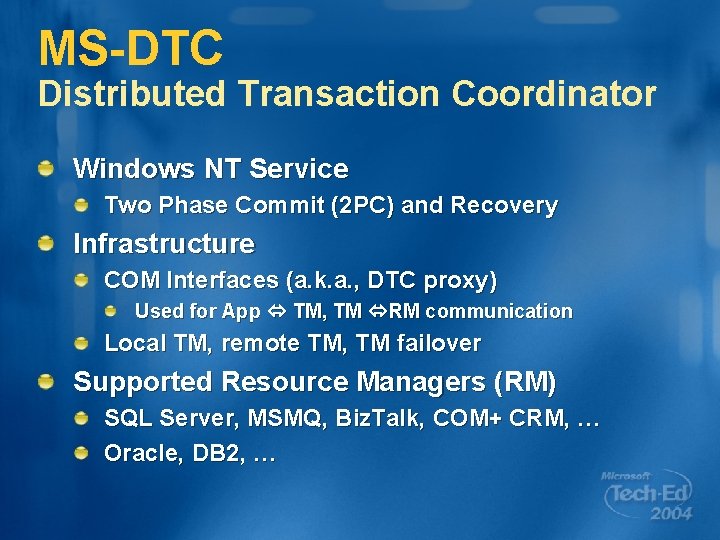 DAT 459 SQL Server And Distributed Transactions Architecture