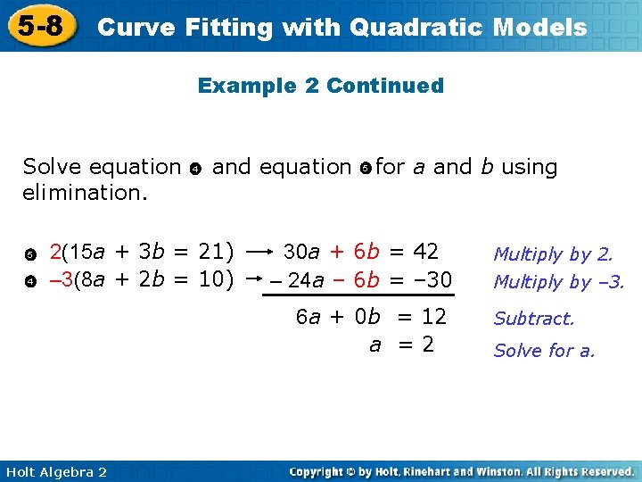 5 8 Curve Fitting with Quadratic Models Objectives