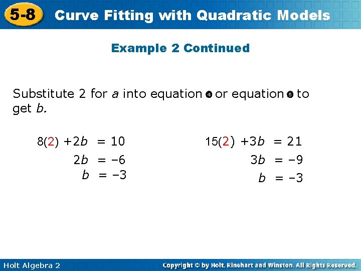 5 8 Curve Fitting with Quadratic Models Objectives