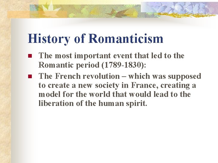 An Introduction to British Romanticism English 223 Fall