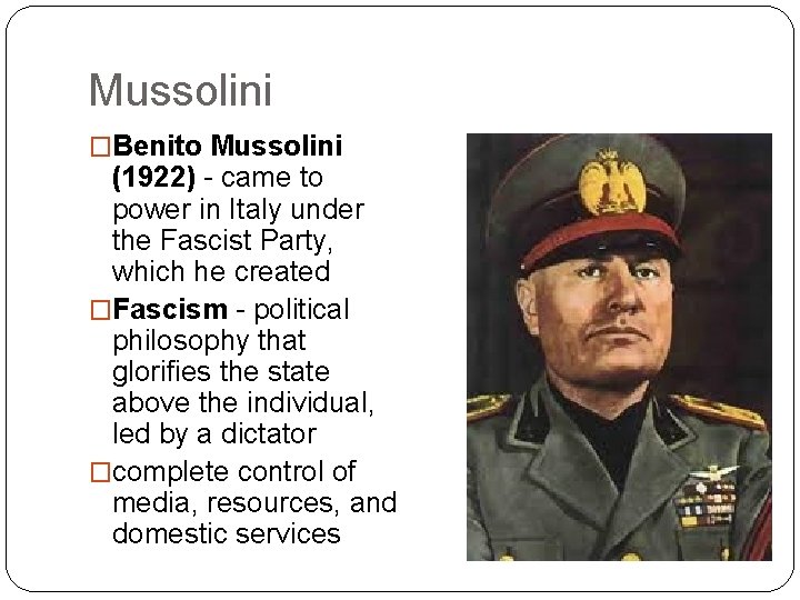 Road to World War 2 Mussolini Benito Mussolini