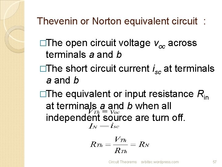 Circuit Theorems VISHAL JETHAVA Circuit Theorems svbitec wordpress