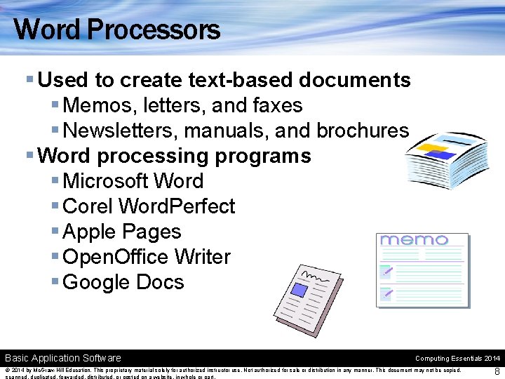 Basic Application Software Chapter 3 Computing Essentials 2014