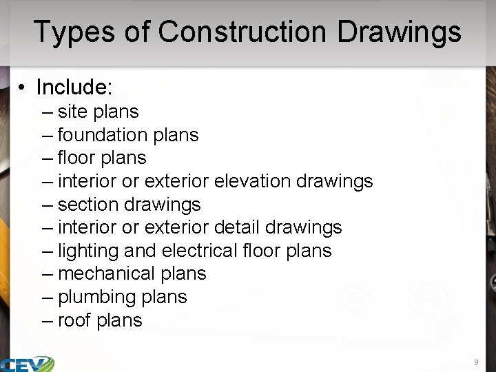 1 Objectives To understand classifications of different construction