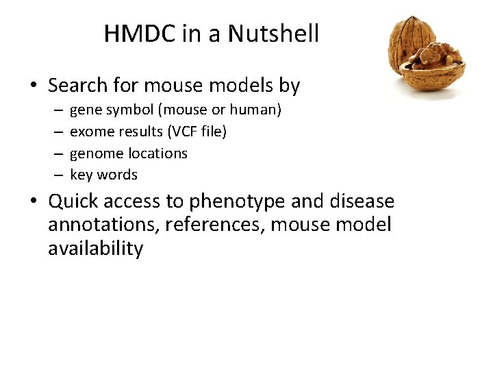 The HumanMouse Disease Connection in MGI BETA Short