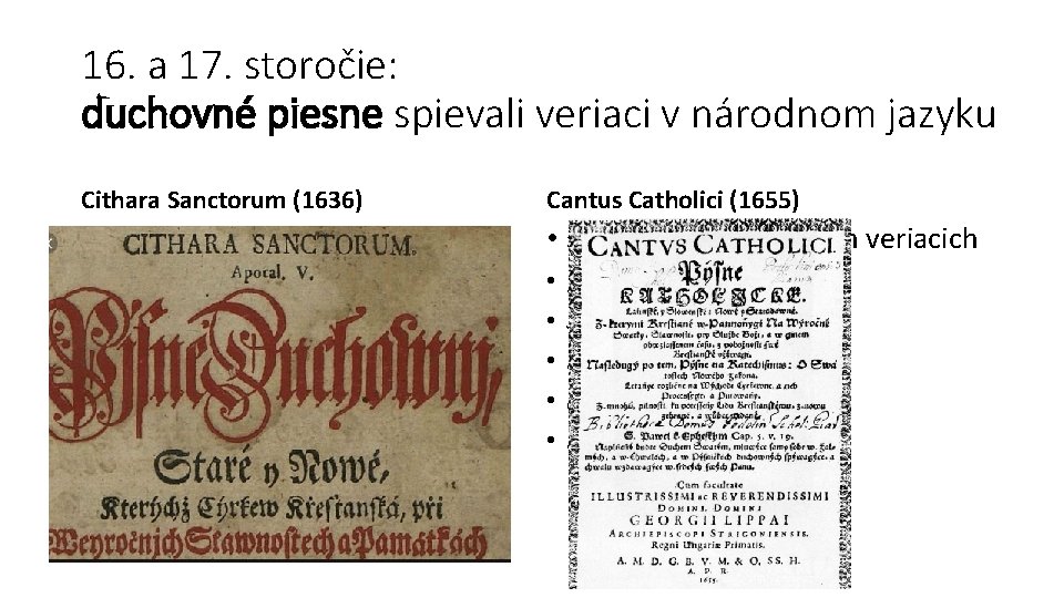 Slovensk hudba 16 a 17 storoie duchovn piesne