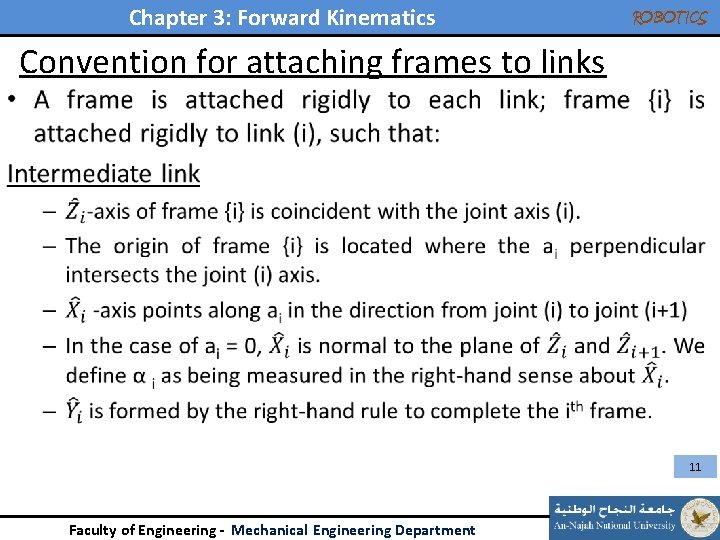 Chapter 3 Forward Kinematics ROBOTICS Outline Introduction Link