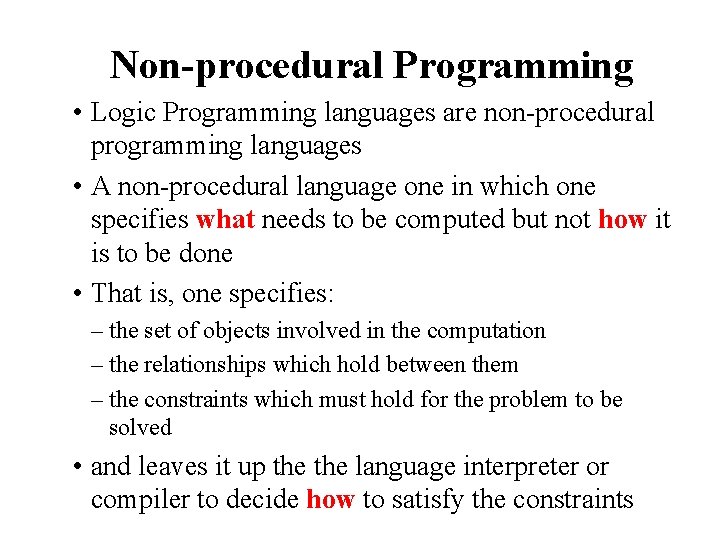 Rulebased Programming Logic Programming and Prolog The Paradigm