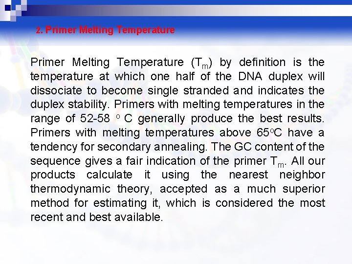 Primer Design Dr Baha Eldin Khalid Elamin Ph