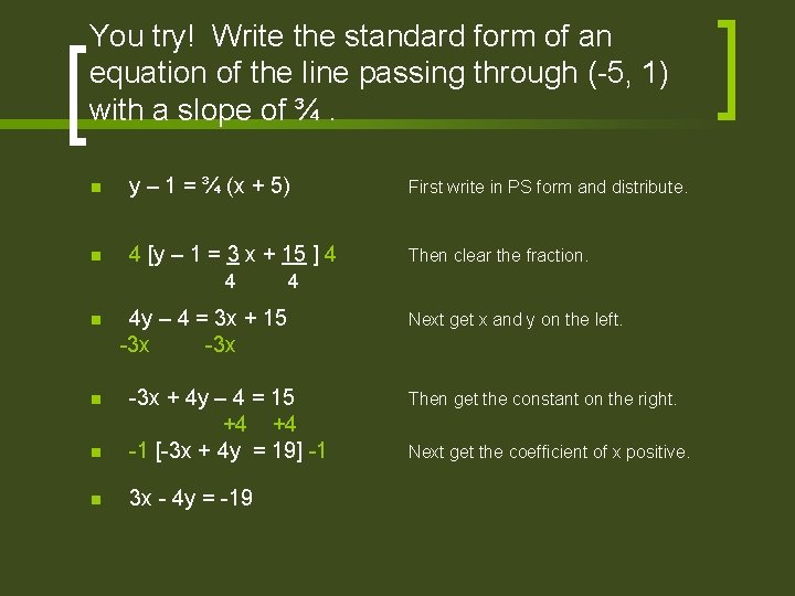 Algebra 5 6 Standard Form Different Forms of