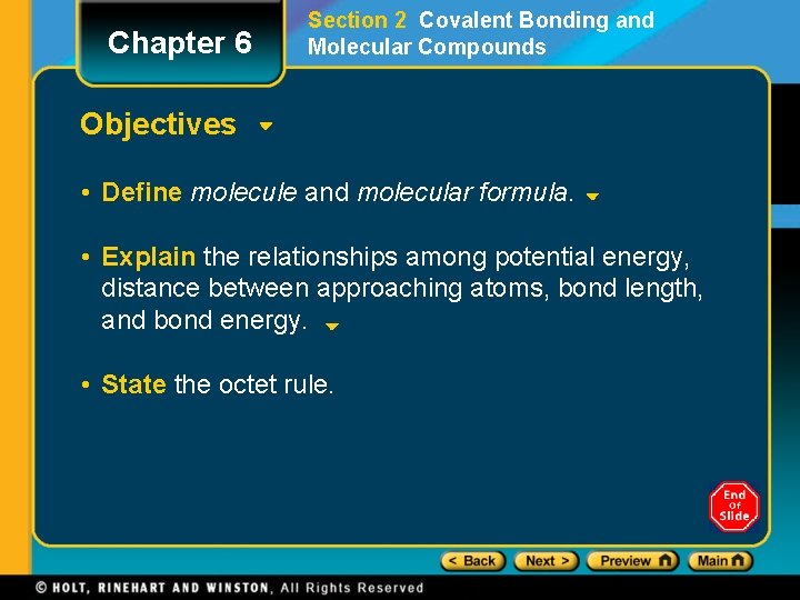 Chapter 6 Section 1 Introduction to Chemical Bonding