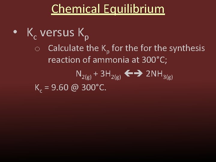 Chapter 15 Chemical Equilibrium Every biological and nonbiological