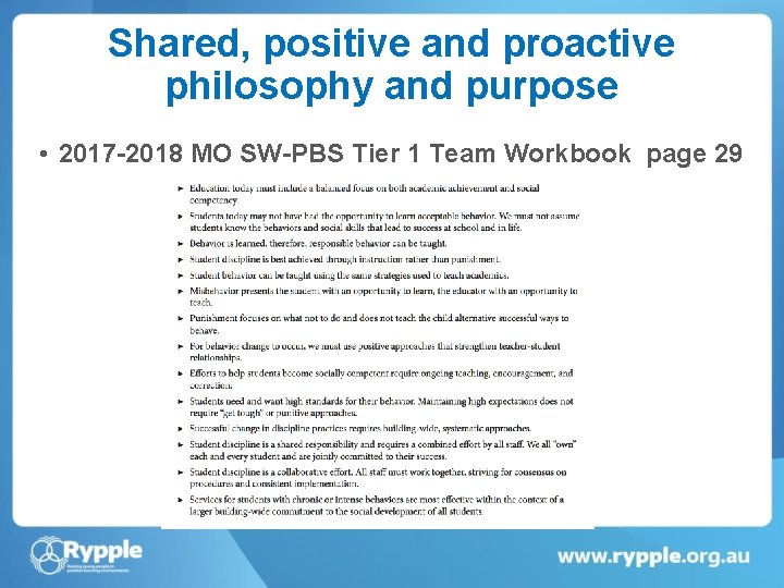 SSPBIS Institute 2018 Session 1 b SWPBS Missouri