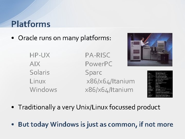 Oracle for SQL Server DBAs Gavin Payne Agenda