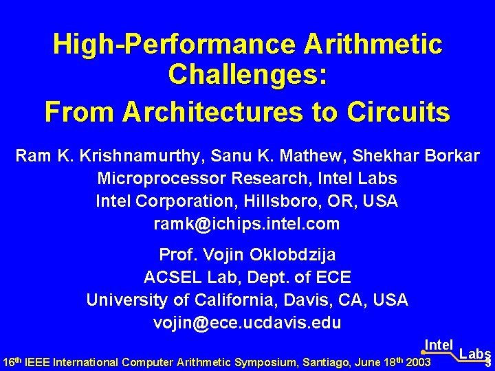 Vlsi Arithmetic Lecture 8 Prof Vojin G Oklobdzija 