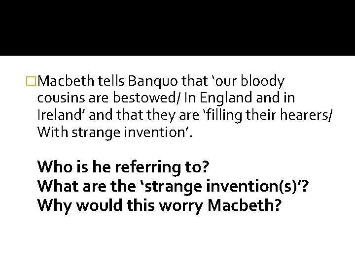 Act 3 scene 1 Macbeth Lesson Objective At