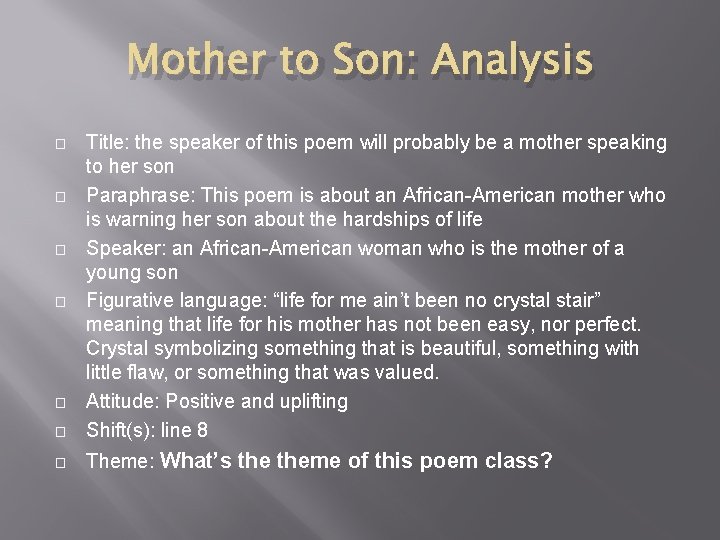 HARLEM RENAISSANCE POETRY Keyana Brianna and Mari Period