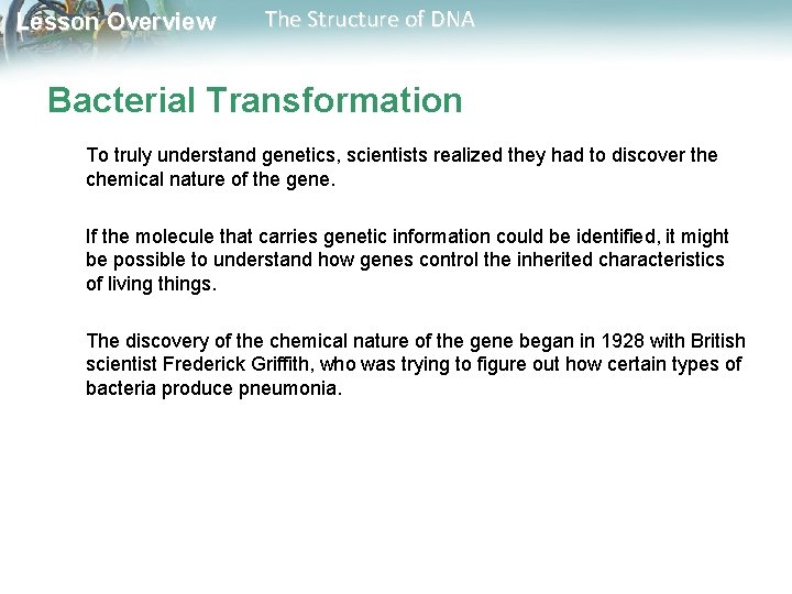 Lesson Overview 12 1 Identifying the Substance of