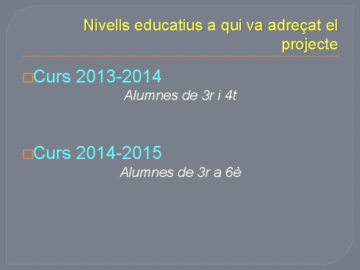 AMPA Duran i Bas PROJECTE DE REUTILITZACI DE