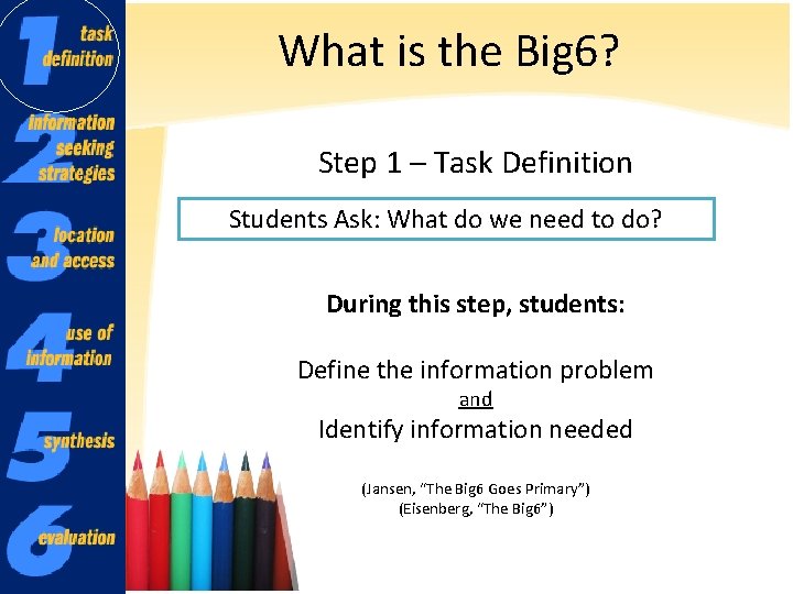 The BIG 6 RESEARCH MODEL What Is It