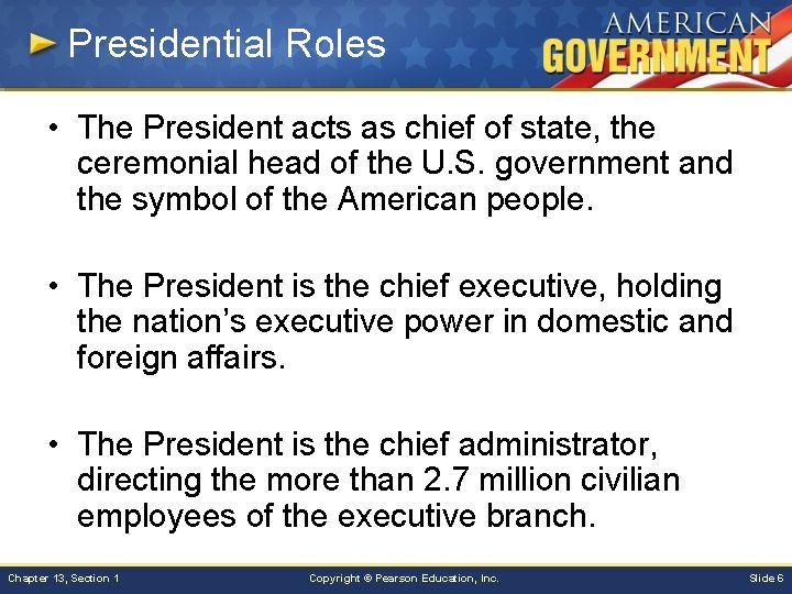 Chapter 13 The Presidency Section 1 Objectives 1